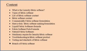 Laundry Fabric Softener Formulation - At - 1 Chemical Formula Services