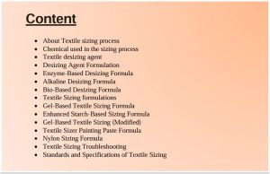 Textile Sizing FormulationTextile Sizing Formulation - At - 1 Chemical ...